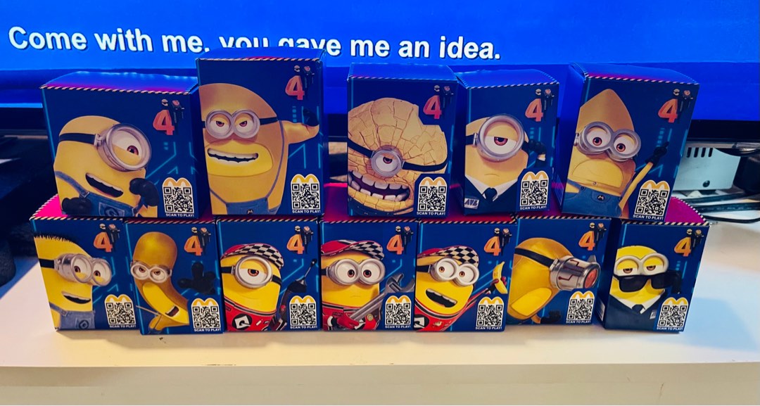 MINIONS MOVIE 4 ( mcdo collection set ) 12 pcs, Hobbies & Toys, Toys ...