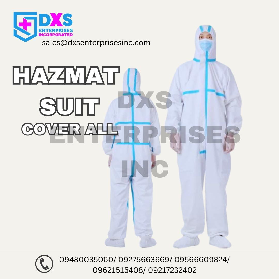 PPE HAZMAT SUIT WITH BLUE LINING, Health & Nutrition, Medical Supplies ...