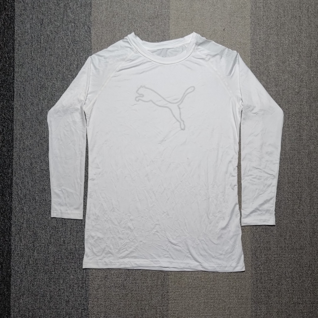 Puma Compression (Kaos Lari) - White Big Logo, Olah Raga, Baju Olahraga ...