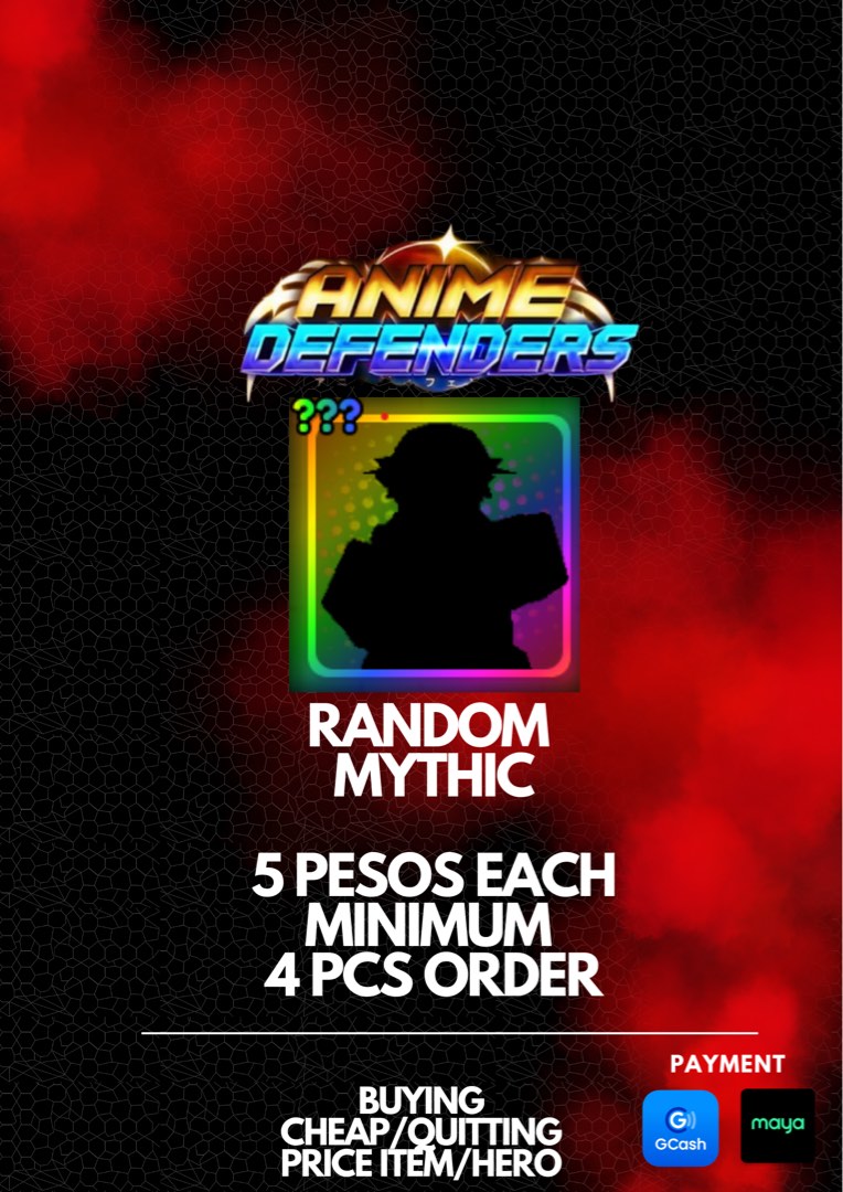 Random Mythic (Min 4pc) Anime Defender, Video Gaming, Gaming ...