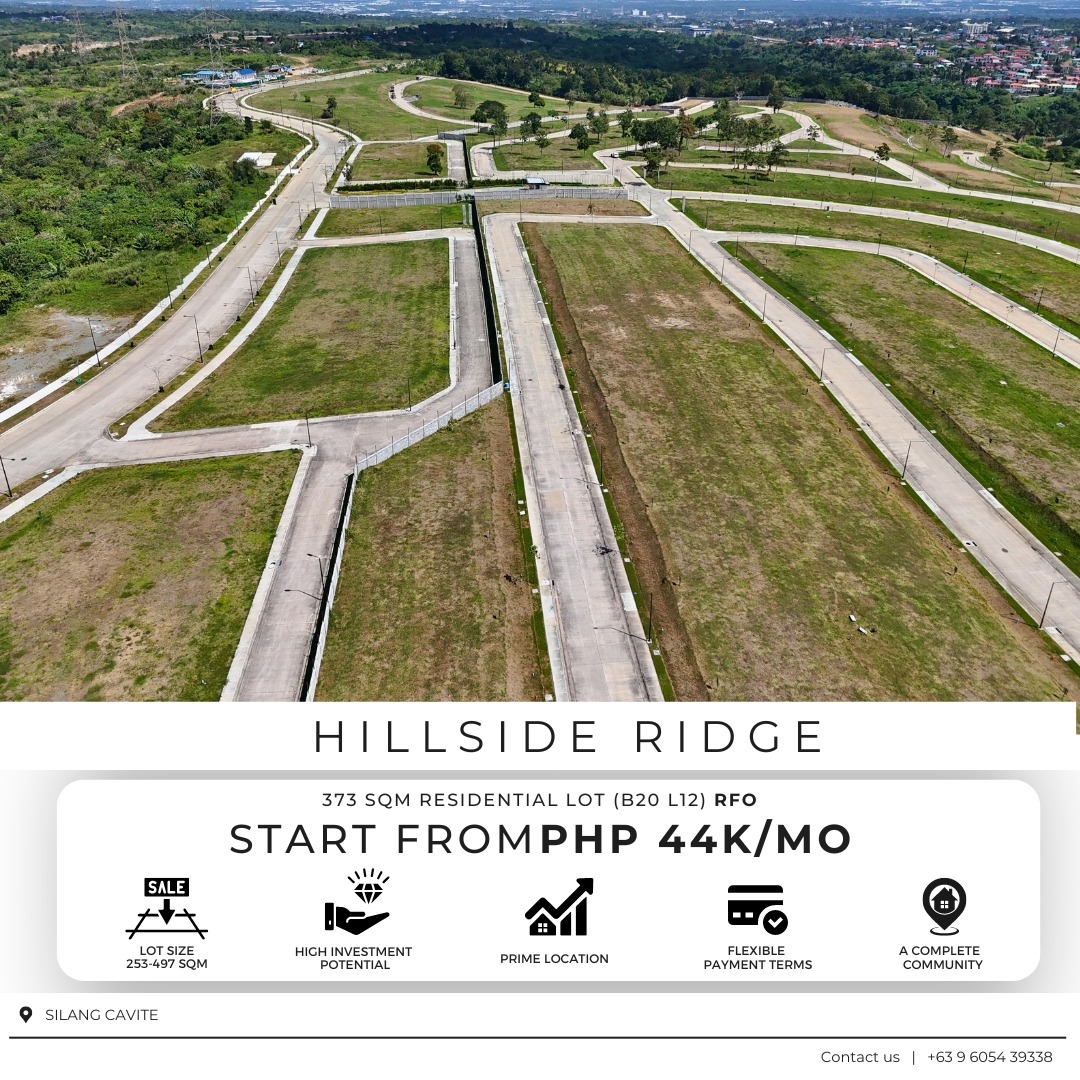 Residential Lots For Sale in Cavite 373 SQM in Silang Cavite Hillside ...