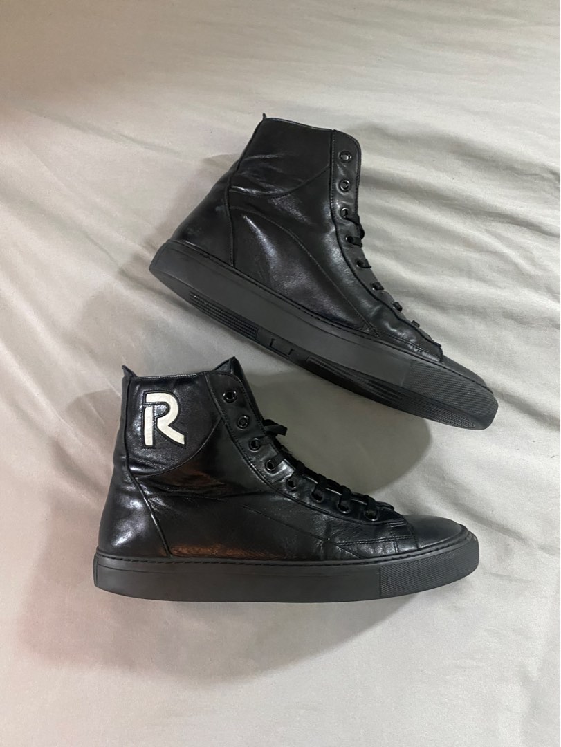 SUPER RARE ORIGINAL RAF SIMONS BLACK LEATHER SNEAKER, Men's Fashion ...