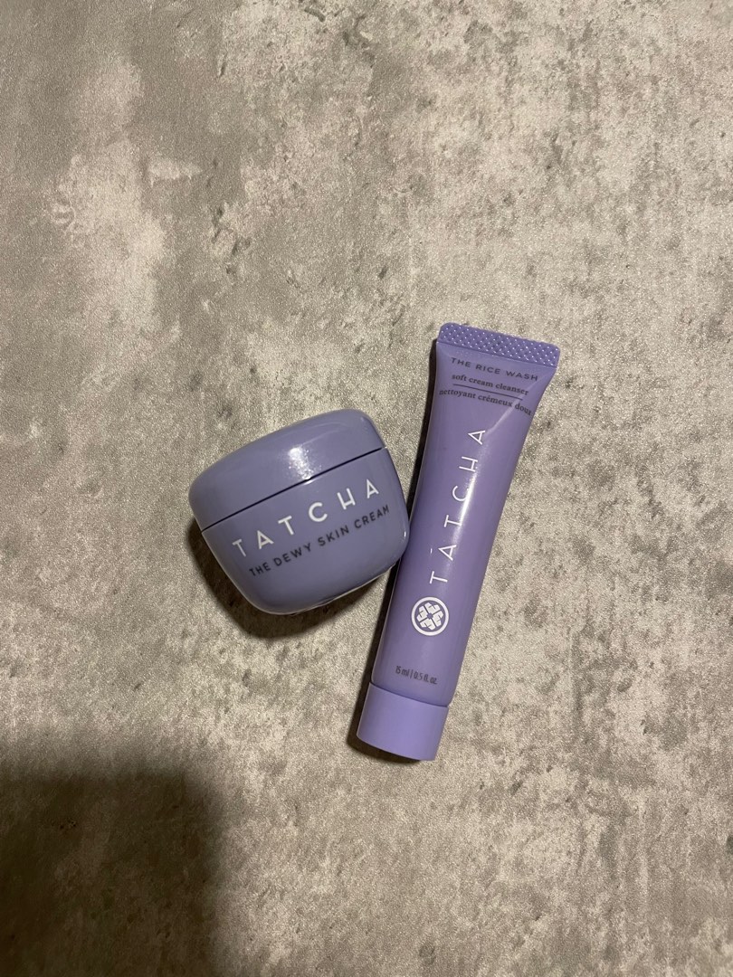 Tatcha dewy skin cream & rice wash cream cleanser, Beauty & Personal ...