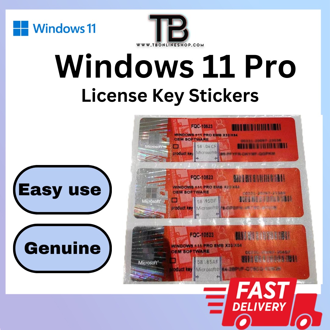 TBonline Windows 11 PRO coa License Sticker with Hidden Key Digital ...