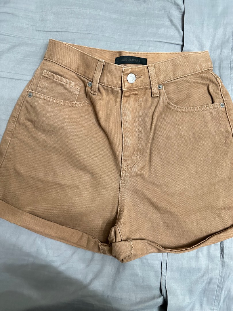 Uniqlo brown denim shorts, Women's Fashion, Bottoms, Shorts on Carousell