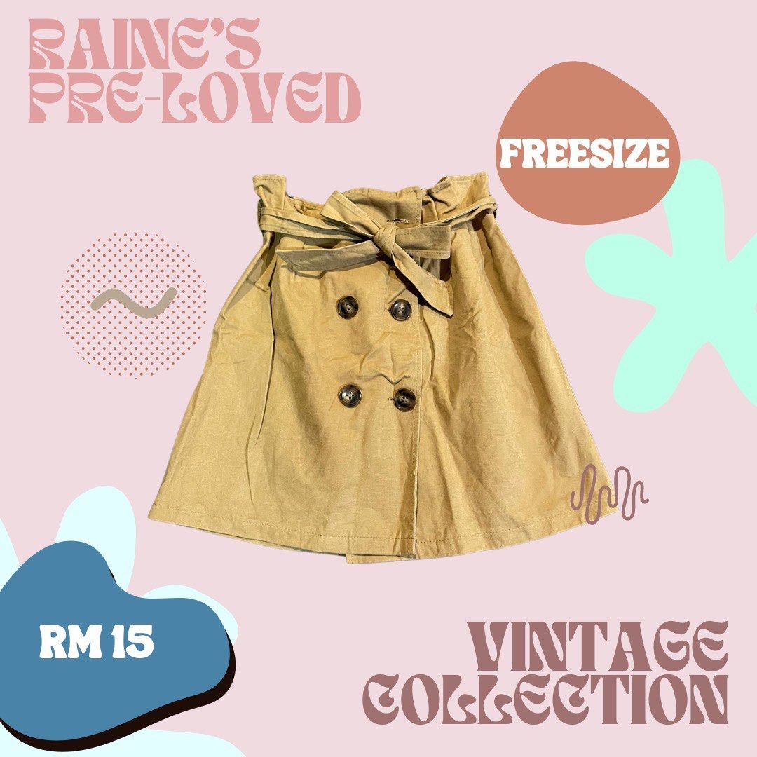 Vintage cool cute ribbon skirt, Women's Fashion, Bottoms, Skirts on ...