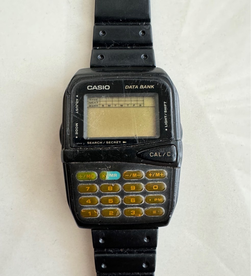 Vintage Japan Casio Data Bank Calculator DBM-150 Jam Watch, Men's ...