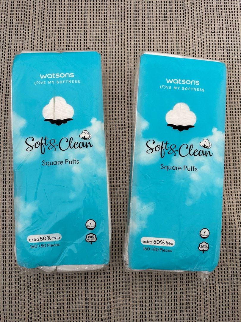 Watsons Square Puffs 160+80pcs X2, Beauty & Personal Care, Face, Makeup ...