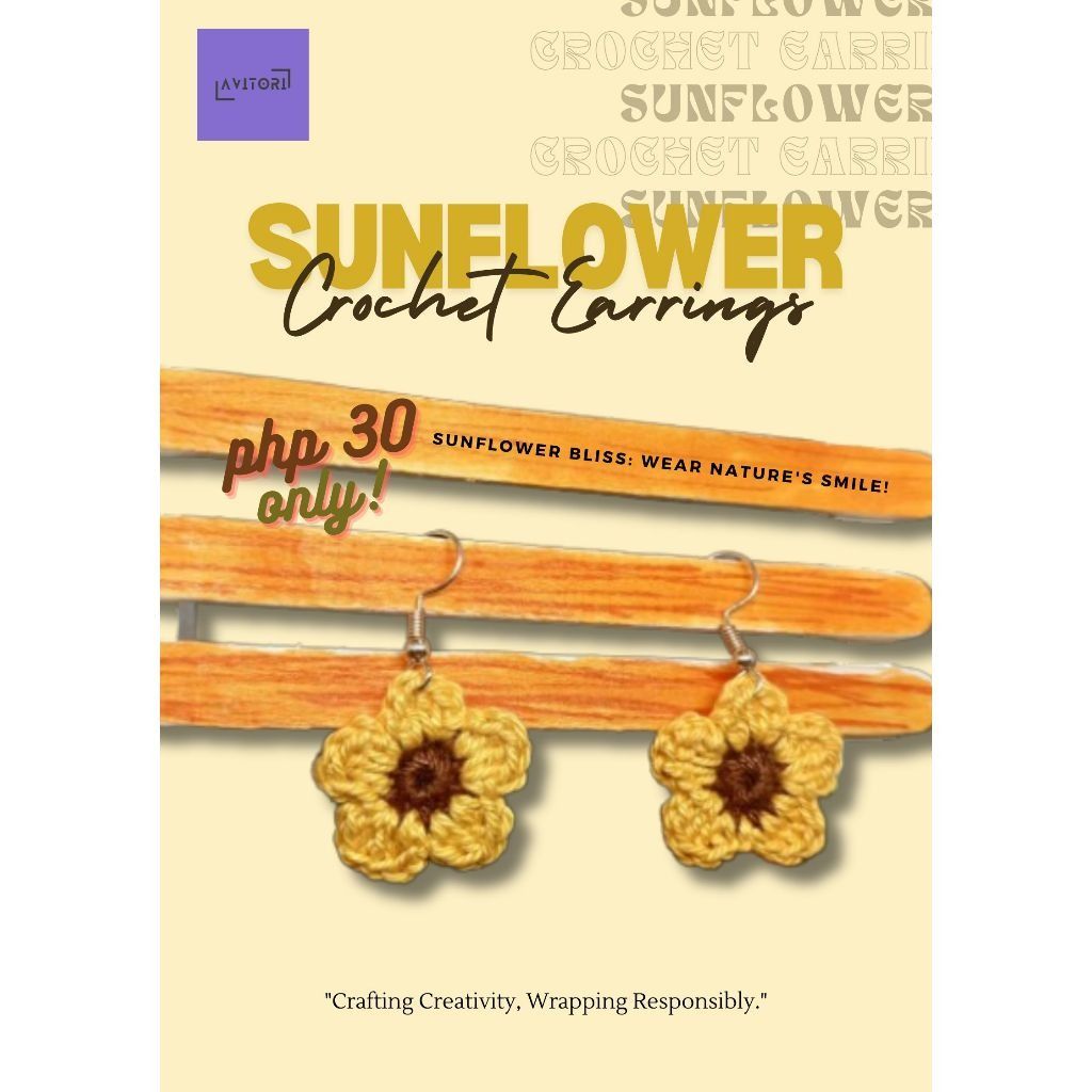 Wear Nature's Smile Sunflower Crochet Earrings Great for Summer ...