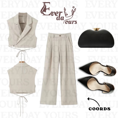 Zara Beige Vest Top and Trouser Coordinates, Women's Fashion, Dresses ...