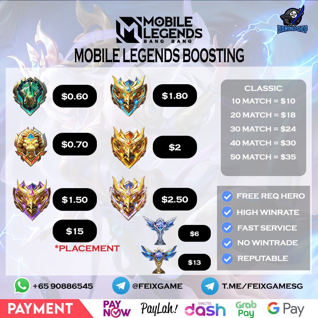 [101% CHEAPEST!] SALE! Mobile Legends Boosting | MLBB Boosting | MLBB ...