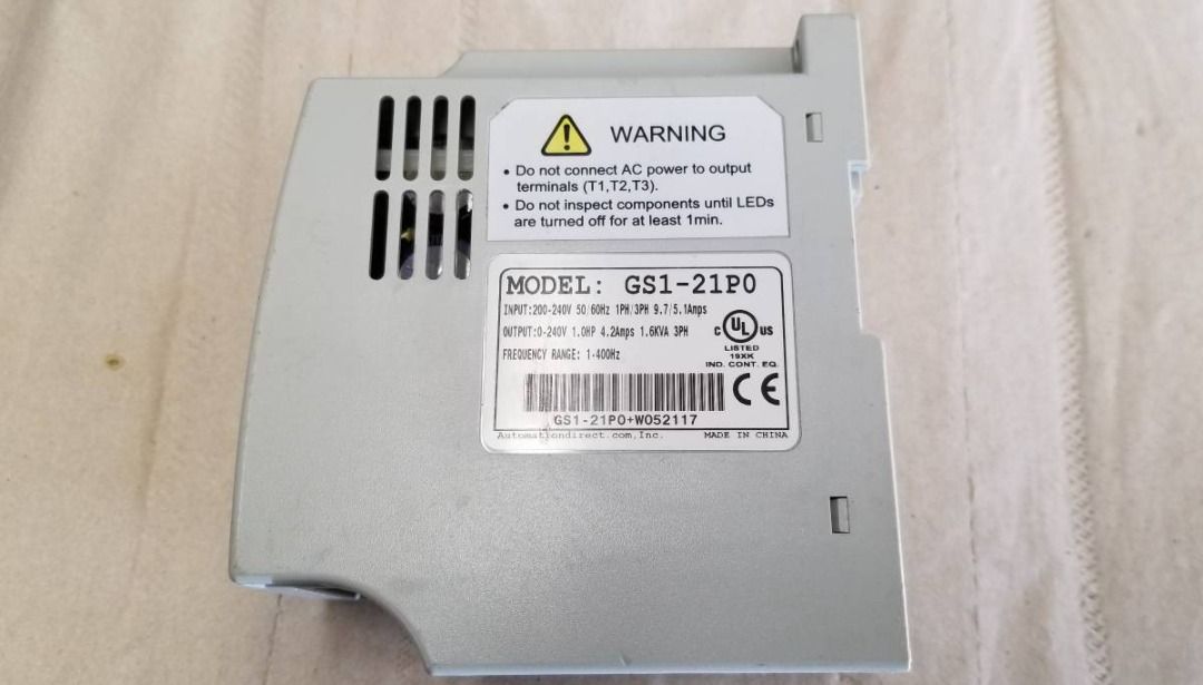 1 HP motor inverter drive controller, GS1-21P0 VFD 200V-230v SINGLE ...