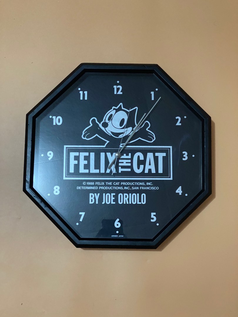 Big Felix the Cat Wall Clock, Furniture & Home Living, Home Decor ...