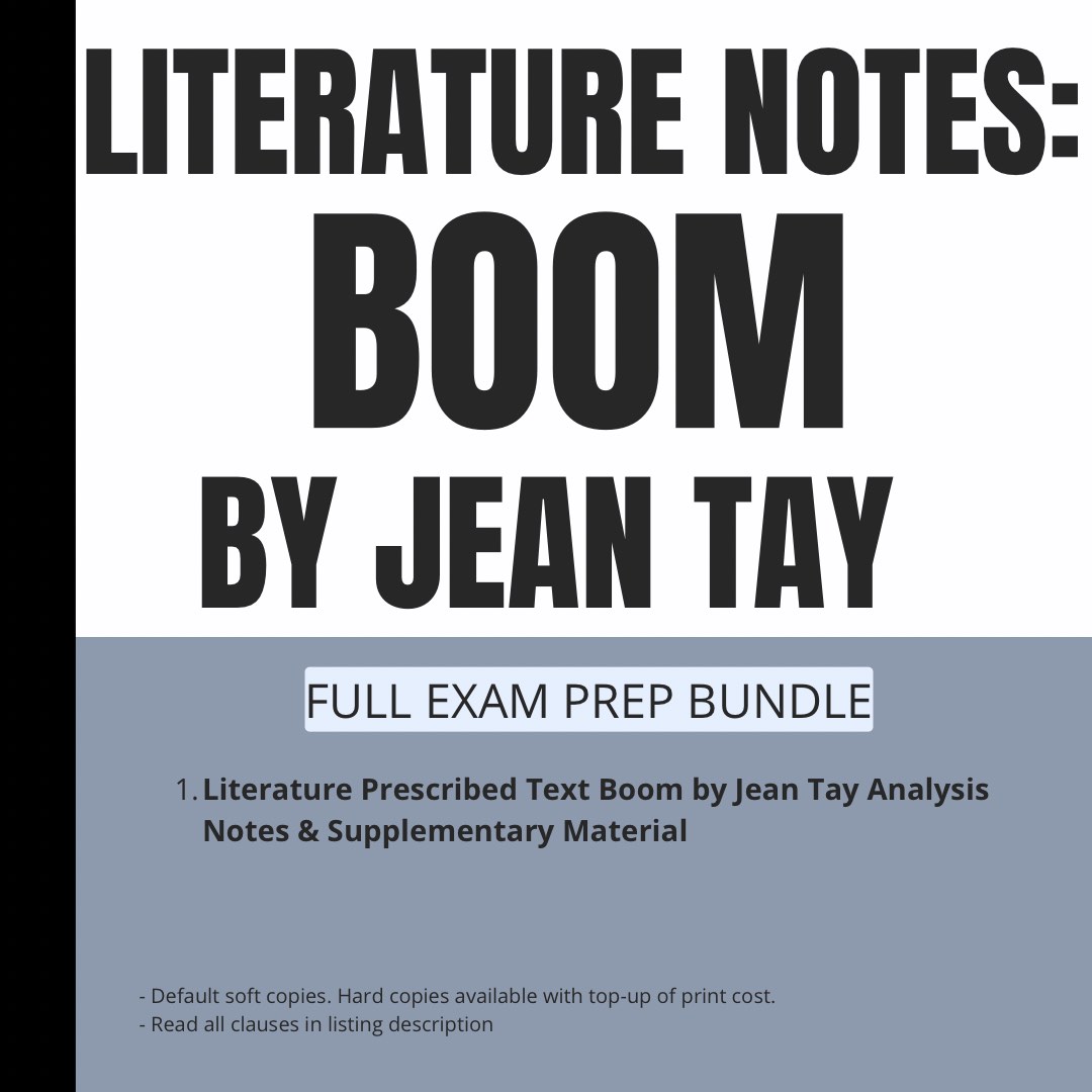 BOOM NOTES| BOOM BY JEAN TAY LIT NOTES GCE O LEVEL LITERATURE 2065 ...