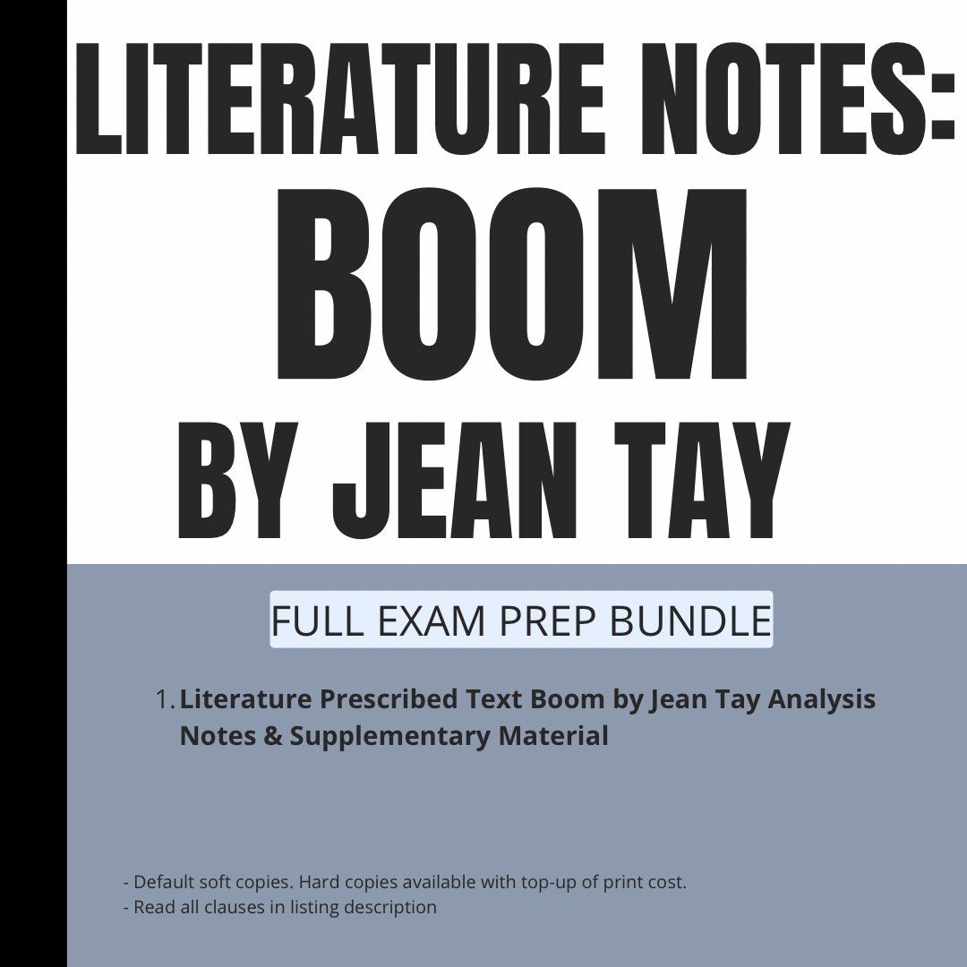 BOOM NOTES| BOOM BY JEAN TAY LIT NOTES GCE O LEVEL LITERATURE 2065 ...