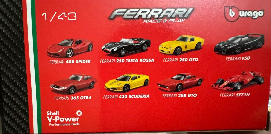 Burago Shell Ferrari set, Hobbies & Toys, Toys & Games on Carousell