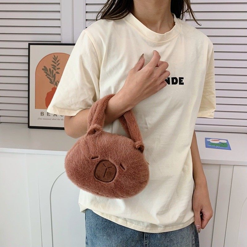 Capybara design furry bag, Women's Fashion, Bags & Wallets, Shoulder ...