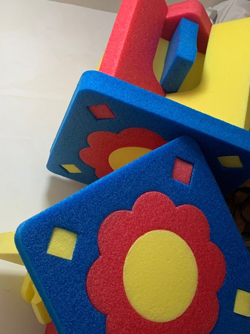 Colourful Foam Table and Stools, Hobbies & Toys, Toys & Games on Carousell