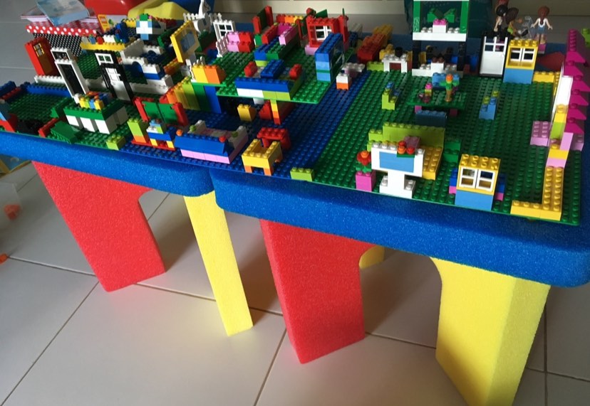 Colourful Foam Table and Stools, Hobbies & Toys, Toys & Games on Carousell