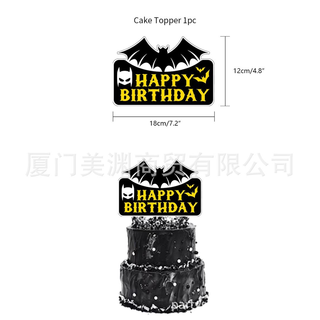 Dark Knight Batman Birthday Theme: HBD Banner, Cake Toppers And ...