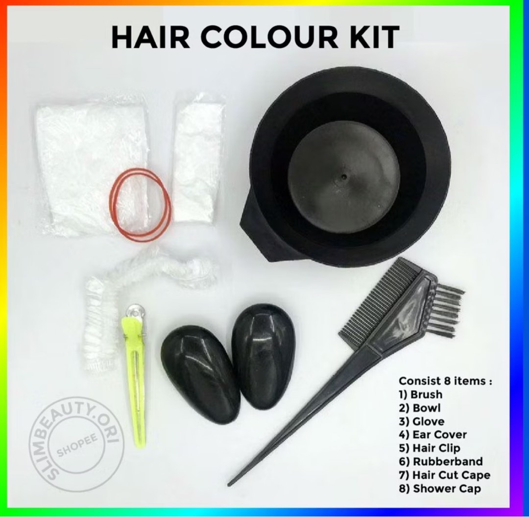 DIY Hair Colour Dye Full Kit 8 items | Hair Dye Comb Brush Cutting Cape ...