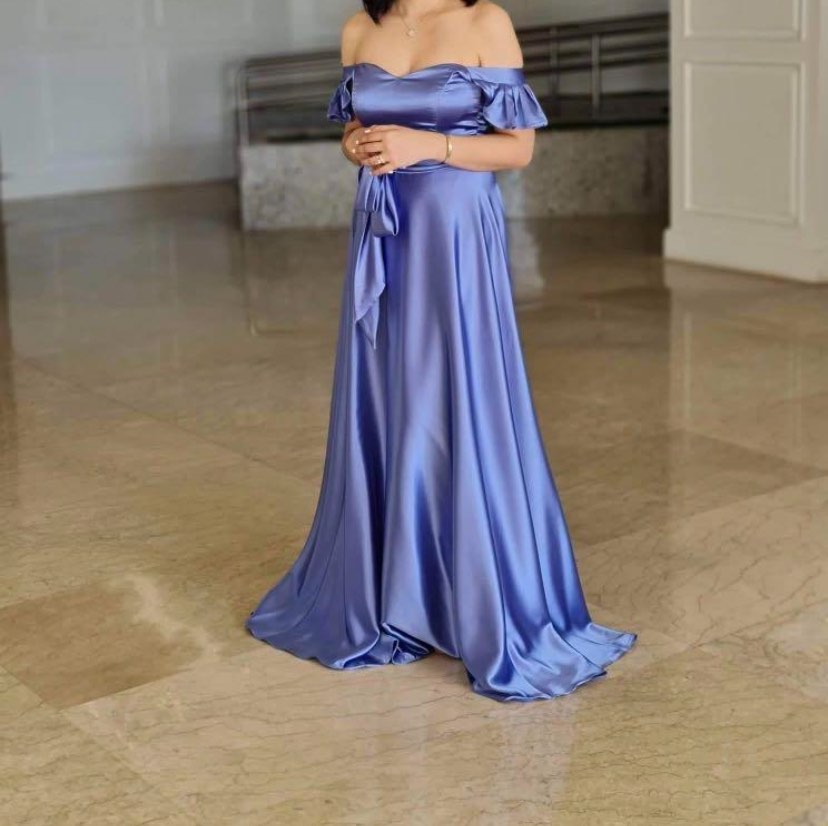 Dusty Blue Bridesmaids gown, Women's Fashion, Dresses & Sets, Evening ...