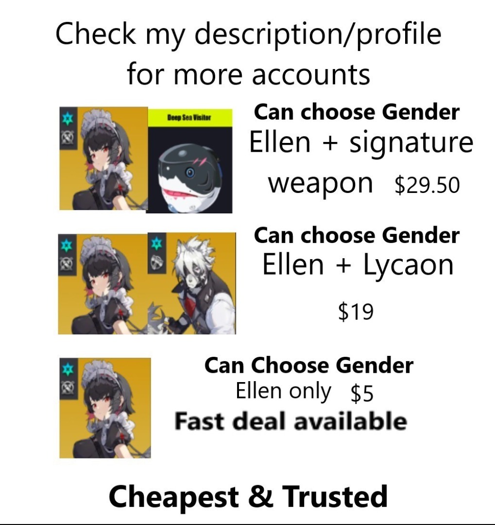 [Fast deal] Ellen + signature weapon level 4 Zenless Zone Zero Account ...
