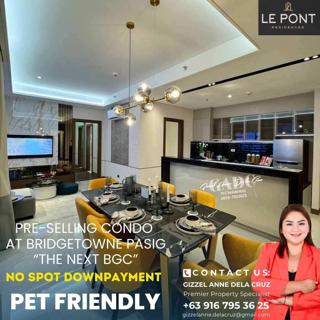 For Sale High-End 2 bedroom Condominium at Bridgetowne Pasig at The Le Pont Residences near Opus ...