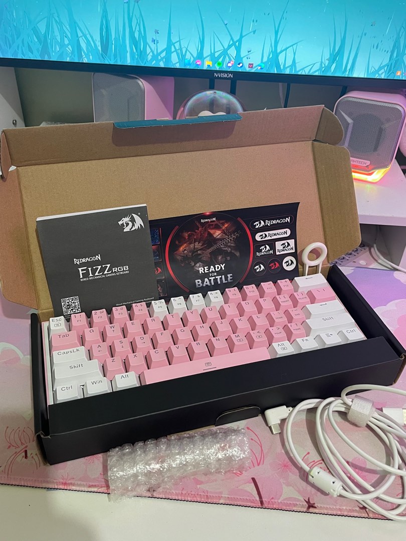 FS Redragon K617 FIZZ Wired RGB Gaming Keyboard, Audio, Headphones ...