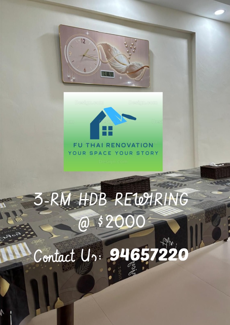 Fu Thai Renovation Pte Ltd- 3-rm HDB Rewiring, Home Services, Home Repairs, Electrician Services ...