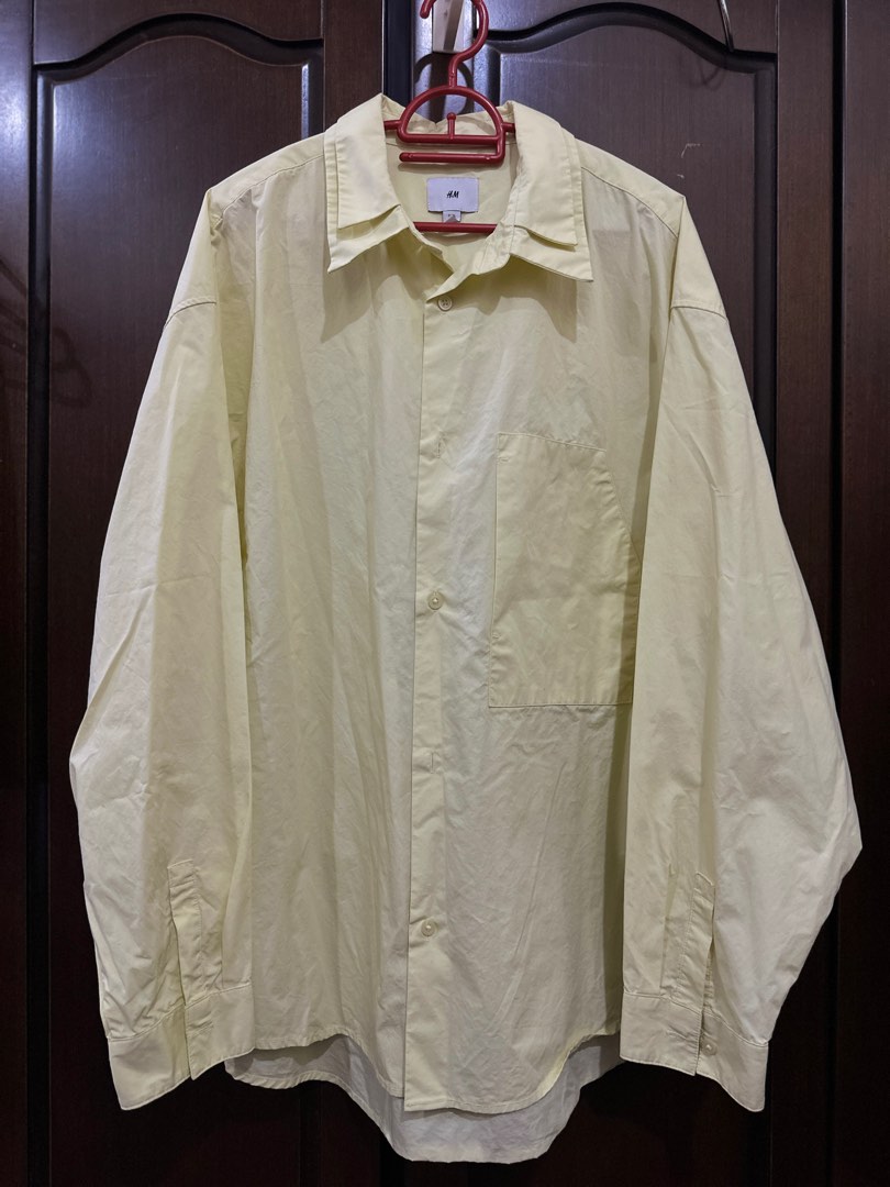 H&M Double Collared Shirt, Women's Fashion, Tops, Shirts on Carousell