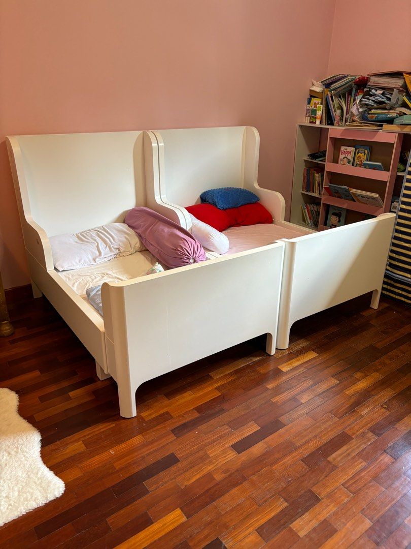 IKEA busunge extendable bed (negotiable), Babies & Kids, Baby Nursery ...