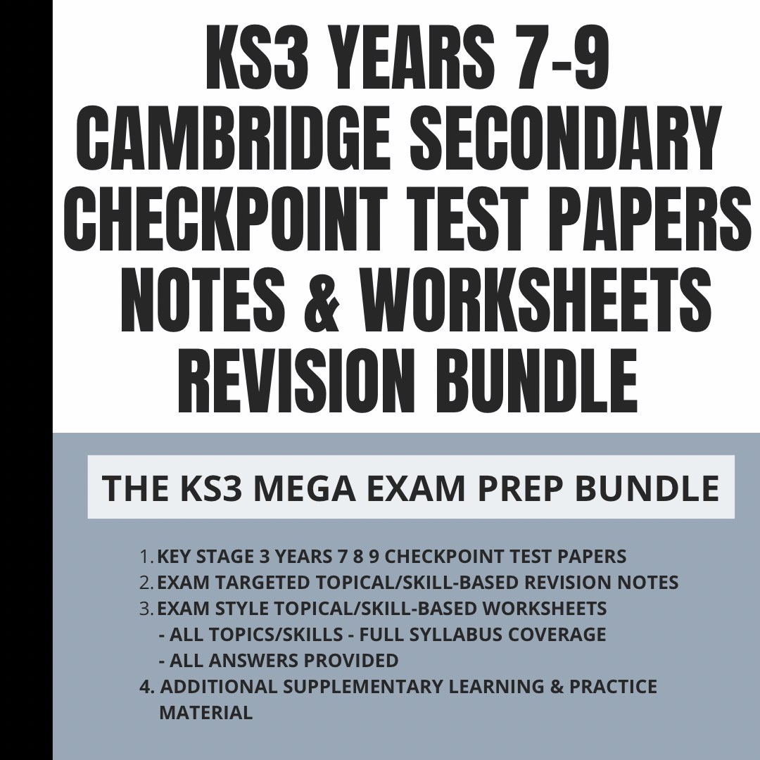KS3 EXAM PACKAGE |KS3 (YEAR 7 YEAR 8 YEAR 9) GUIDED SUBJECT BUNDLES ...