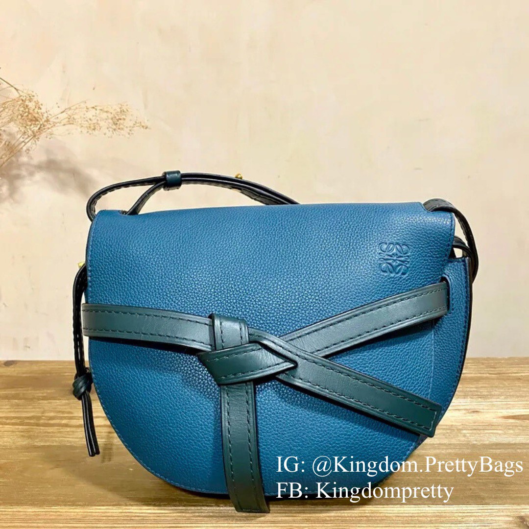 Loewe Gate Small Blue Curved Flap Bag Crossbody Ribbon Pre-order ...