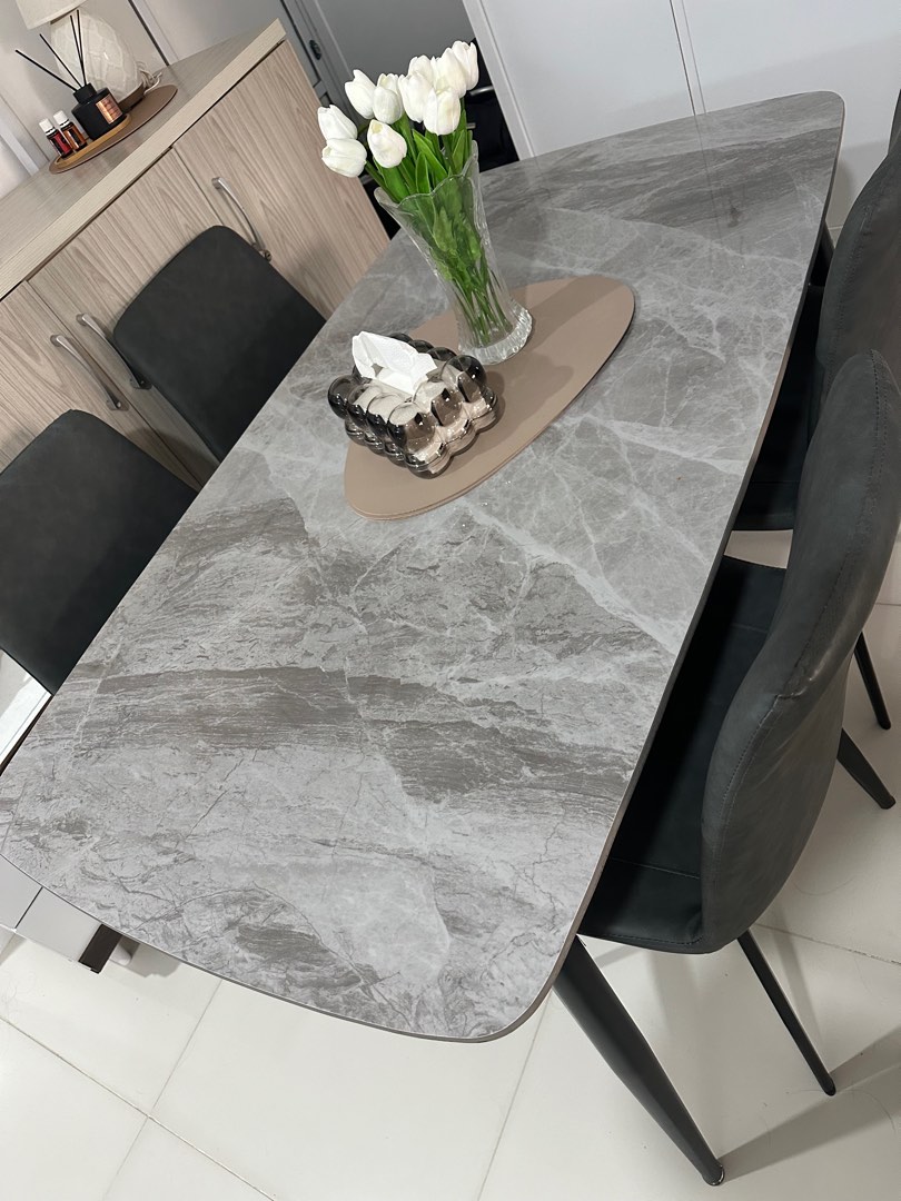 Marble top dining table, Furniture & Home Living, Furniture, Tables ...