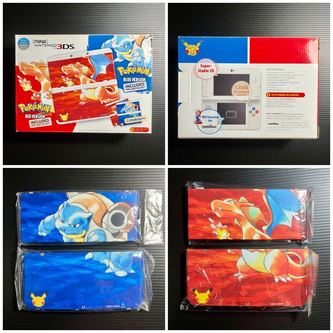 New Nintendo 3DS Pokemon 20th Anniversary + Dual IPS Top+Bottom + Cover ...