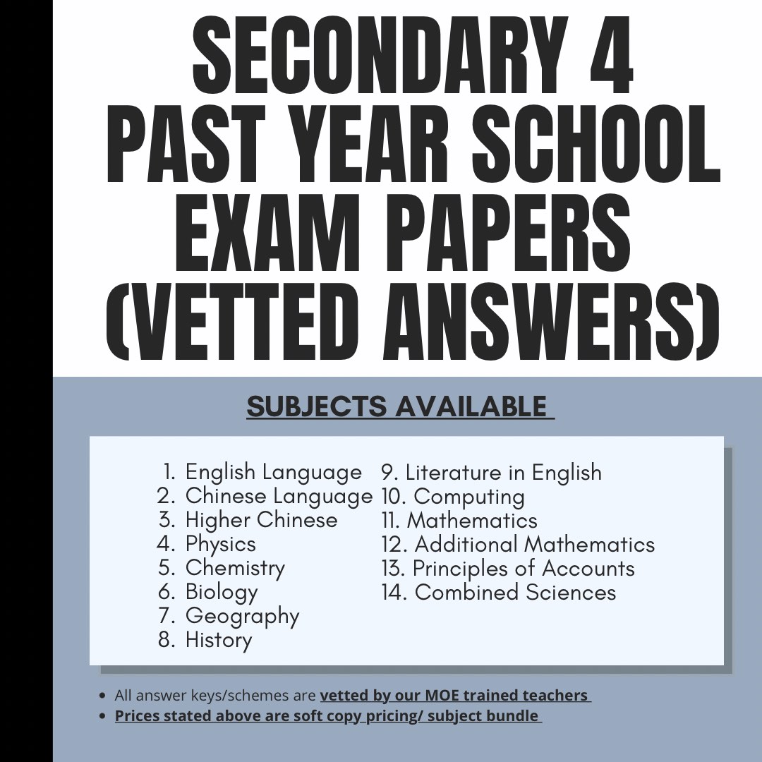 O LEVEL EXAM PAPERS (TOP SCHOOLS)| SEC 4 PRELIMS SA1 SA2 PAST YEAR EXAM ...