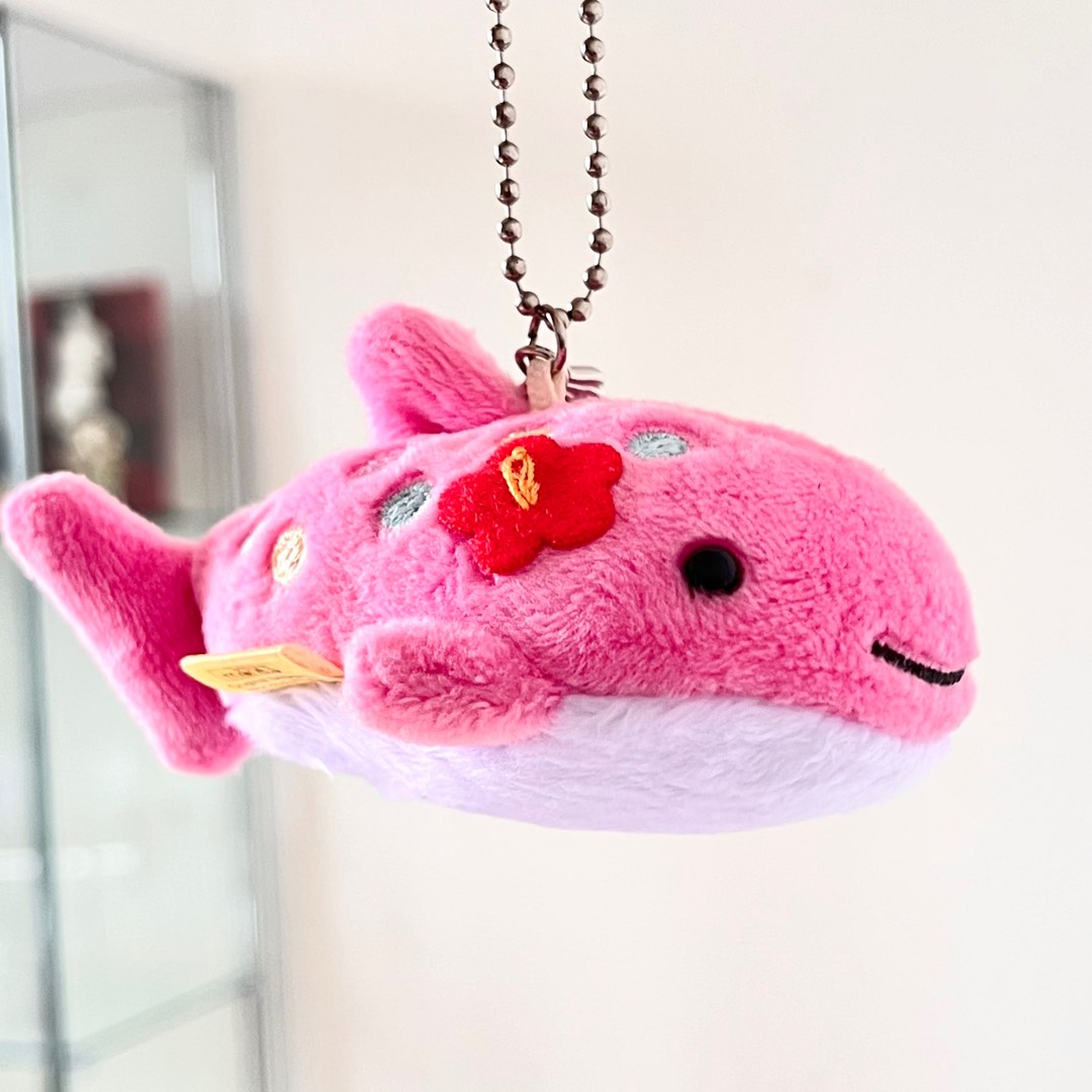 okinawa pink whale shark plush charm (t. trinket sea animals yell ...