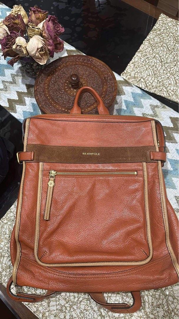 Original Beanpole leather backpack, Women's Fashion, Bags & Wallets ...