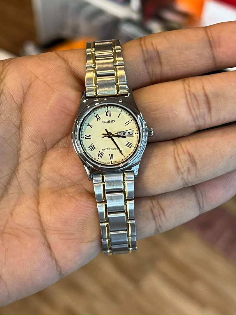 ORIGINAL CASIO Analog Two-toned Stainless Steel Ladies Watch LTP-V006SG ...