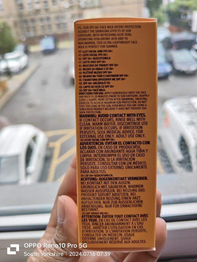 Primark PS Sun SPF50+ Face Milk, Beauty & Personal Care, Face, Face ...