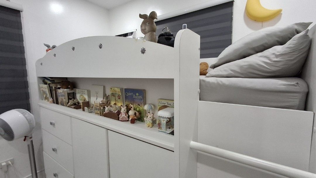 South Shore Tiara Loft Bed with Desk Furniture Home Living Furniture Bed Frames Mattresses on Carousell