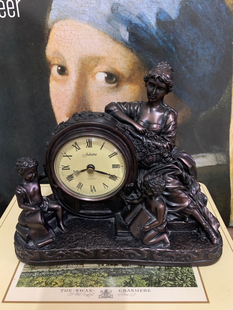 Vintage Victorian style table clock bronze effect by Juliana Quartz ...