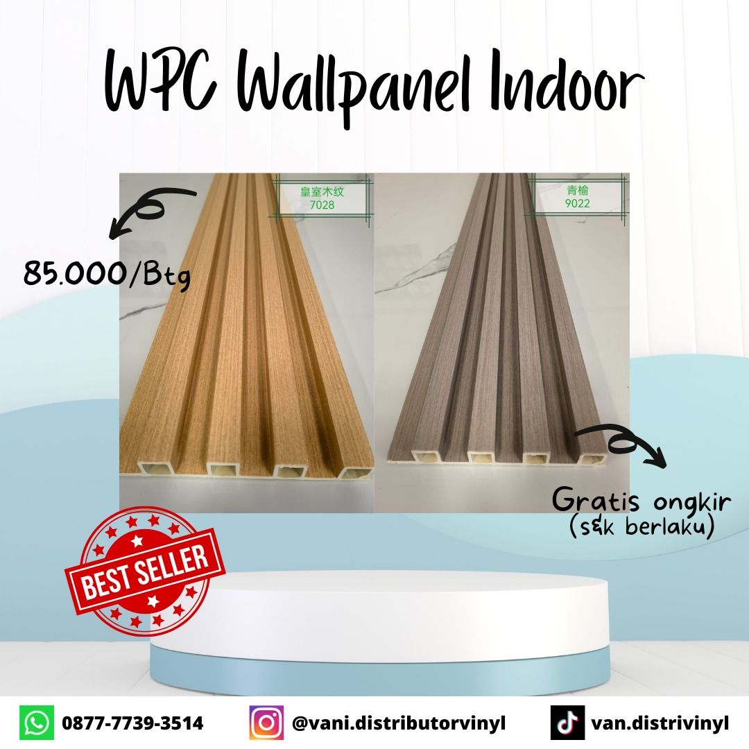 Wood Panel Dinding WPC / Wall Panel Indoor Tebal 22,5mm Panjang 2,9m ...