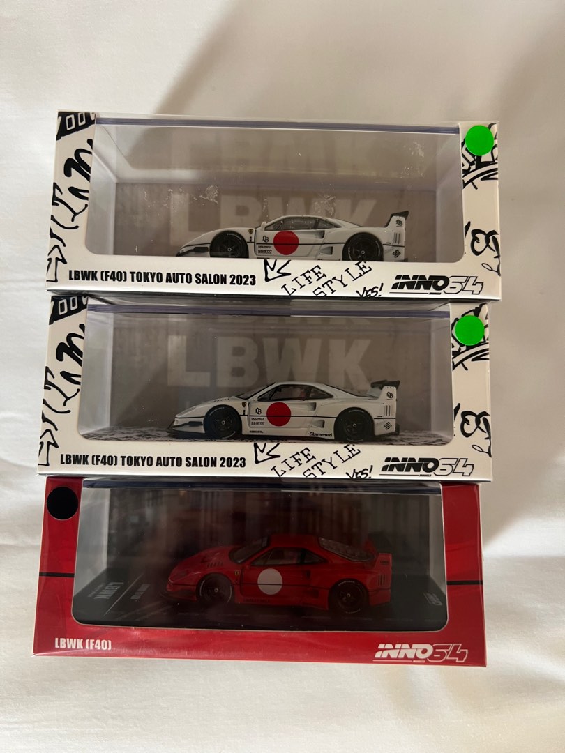 1/64 INNO64 LBWK Ferrari F40 White and Red Dot Edition and Red & white ...