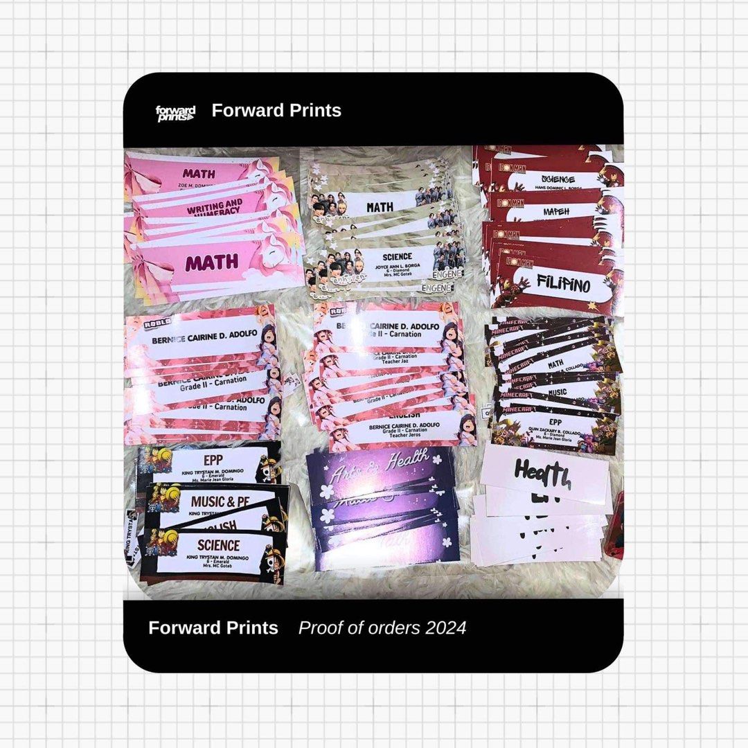 Subject Stickers • Subject Labels • Name tag • Bag tag • PVC • Subject ...