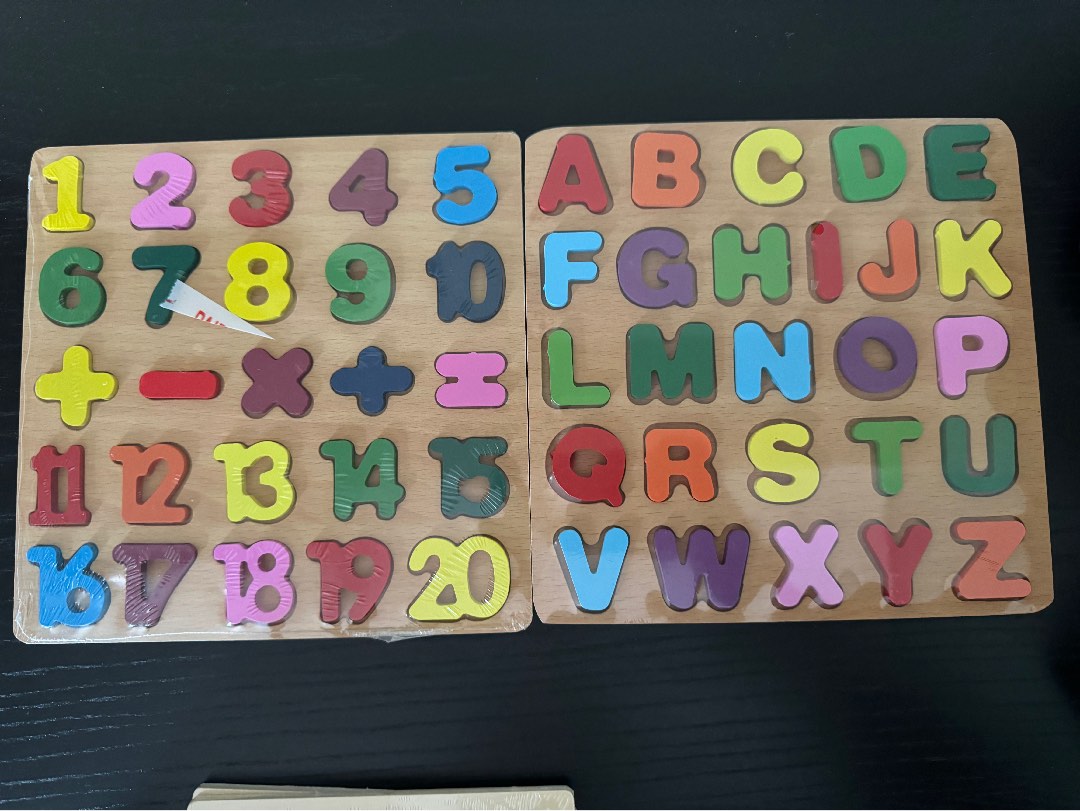 ABC 123 wooden puzzle for children/kids/toddler children day gift toys ...