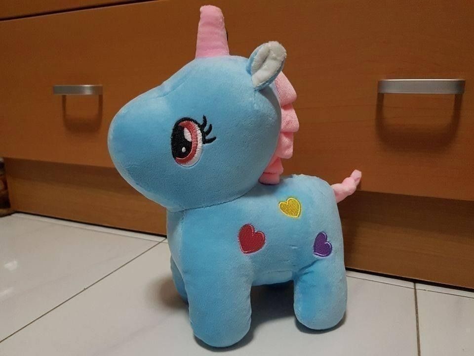 Blue Unicorn Plush Toy (22cm) #ToaPayohMRT, Hobbies & Toys, Toys & Games on Carousell