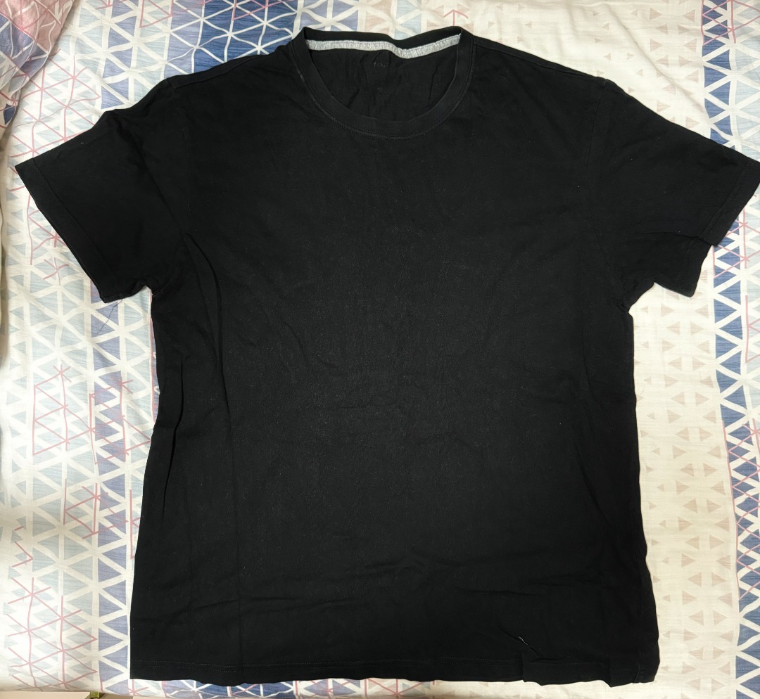 Brandless Plain Black T-Shirt - L, Men's Fashion, Tops & Sets, Tshirts ...