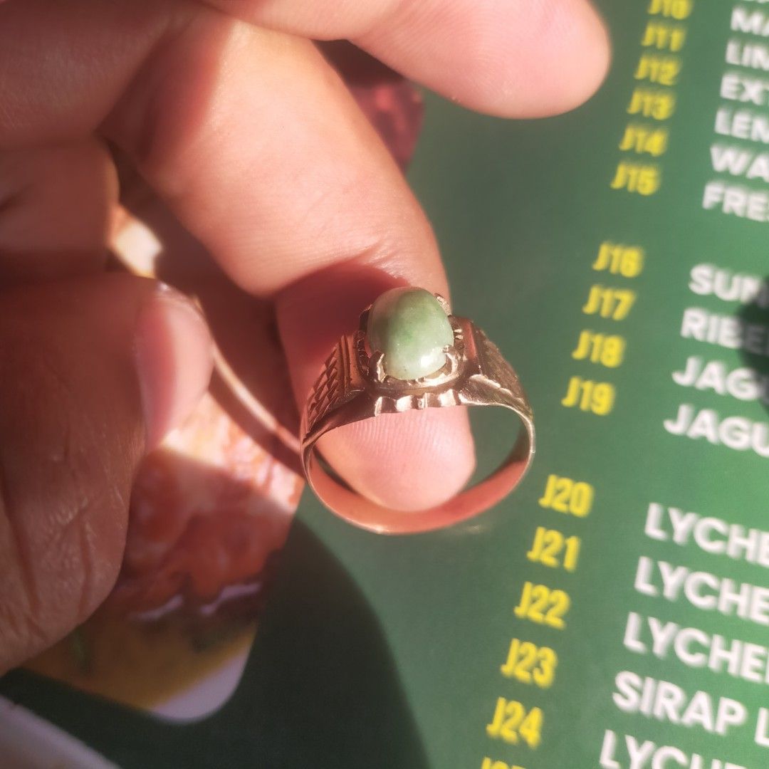 Cincin Suasa 375 batu jadeite, Women's Fashion, Jewelry & Organisers ...